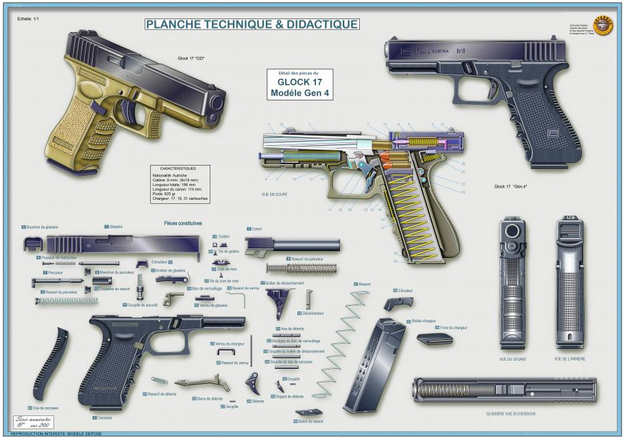 GLOCK Mod 17 - artarmes.com | Posters techniques d'armes
