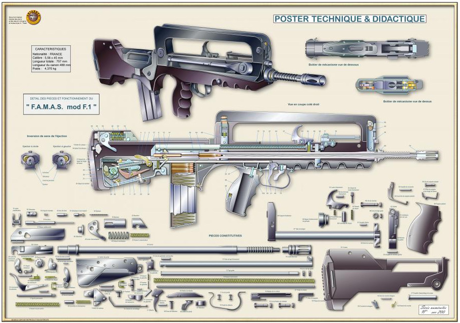 FA FAMAS Mod F1 - artarmes.com | Posters techniques d'armes